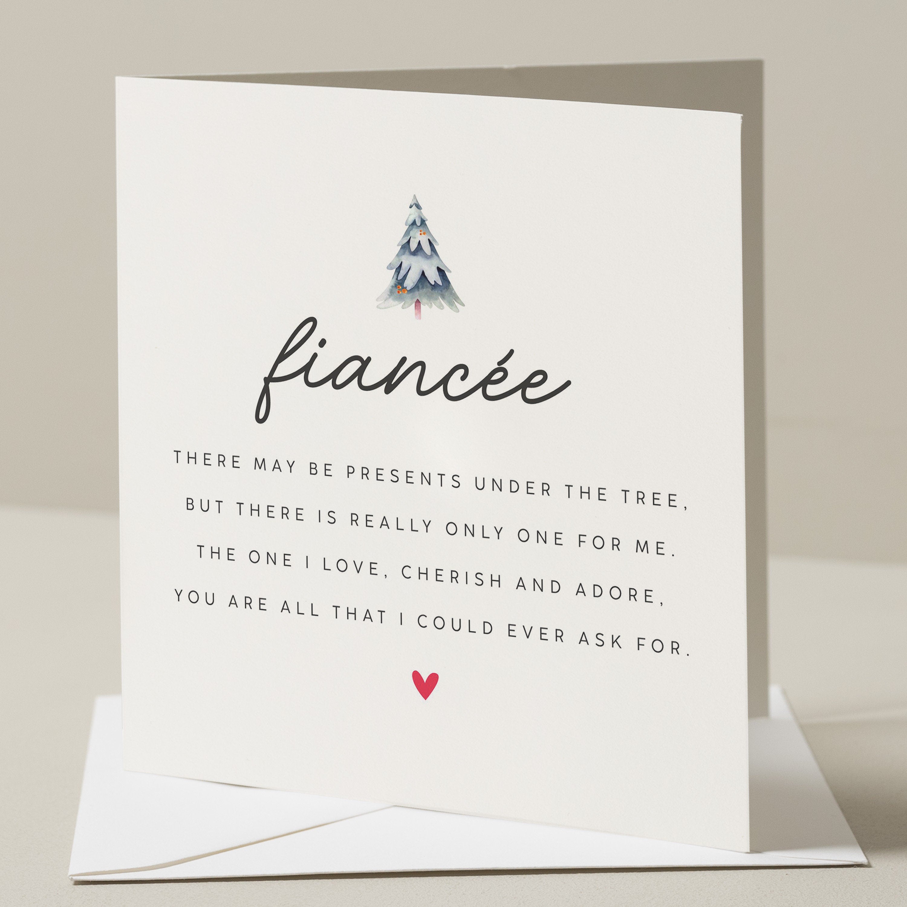Fiancée Christmas Poem Card