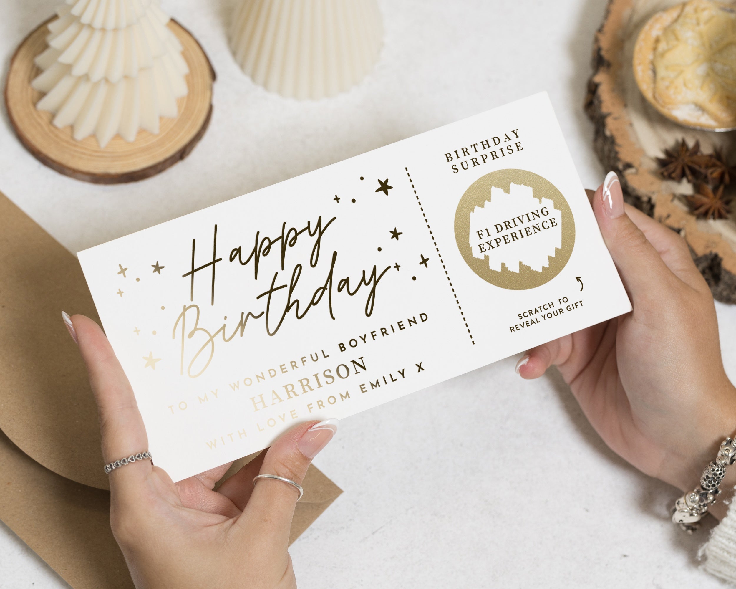 Gold Foil Scratch Card Gift Voucher