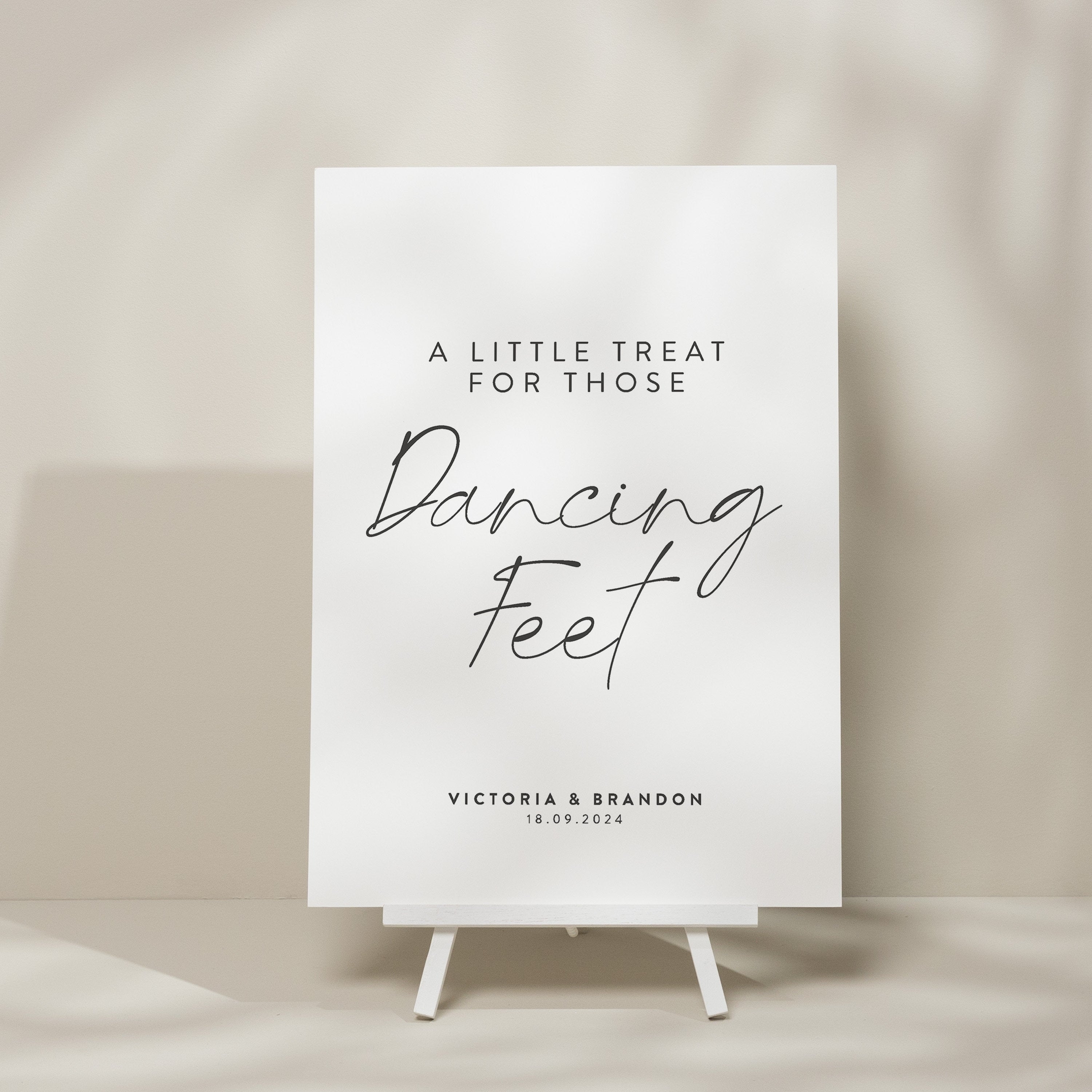 Wedding Dancing Feet Sign Modern Calligraphy Sign For Flip Flops 'Victoria'