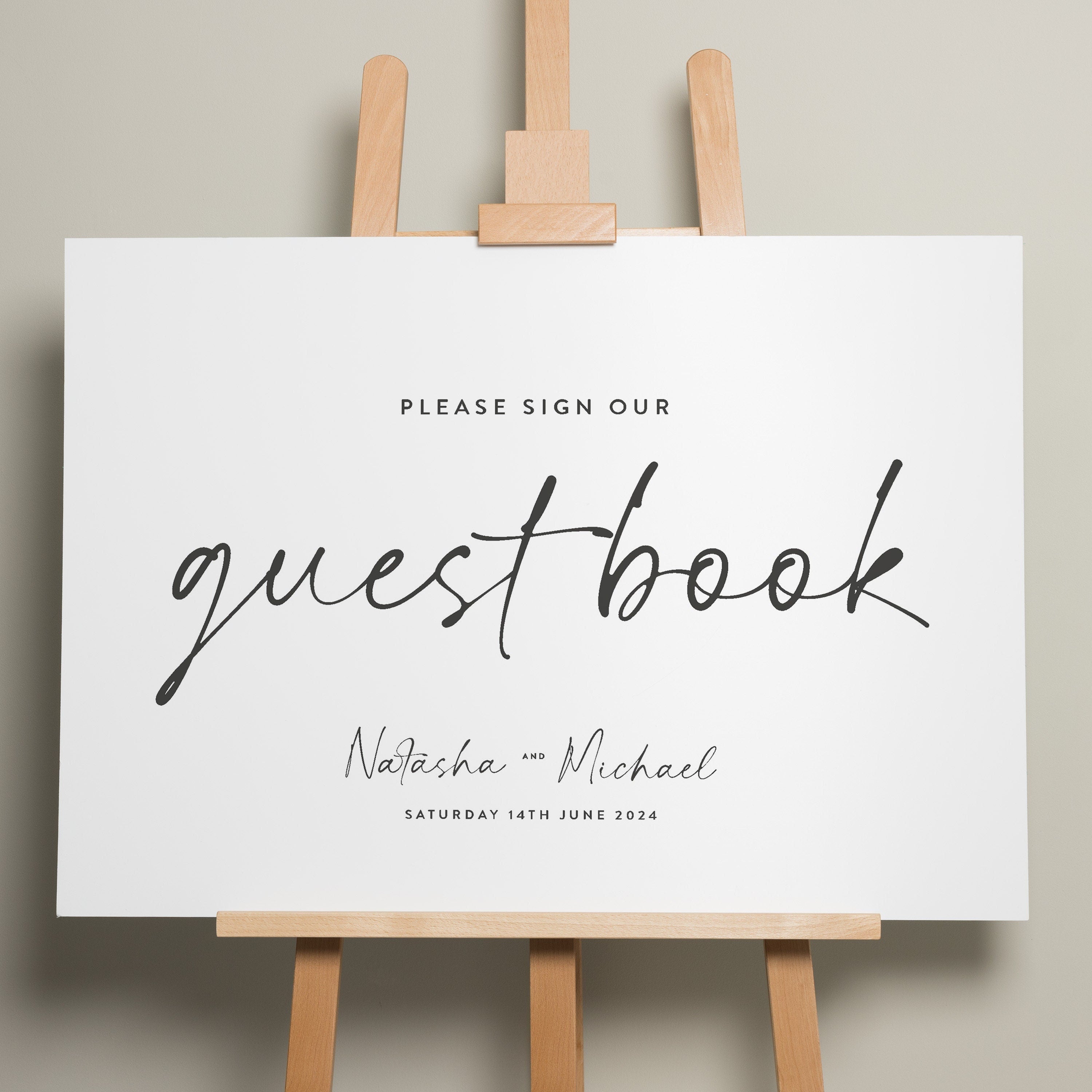 Simple Wedding Guest Book Sign 'Natasha'