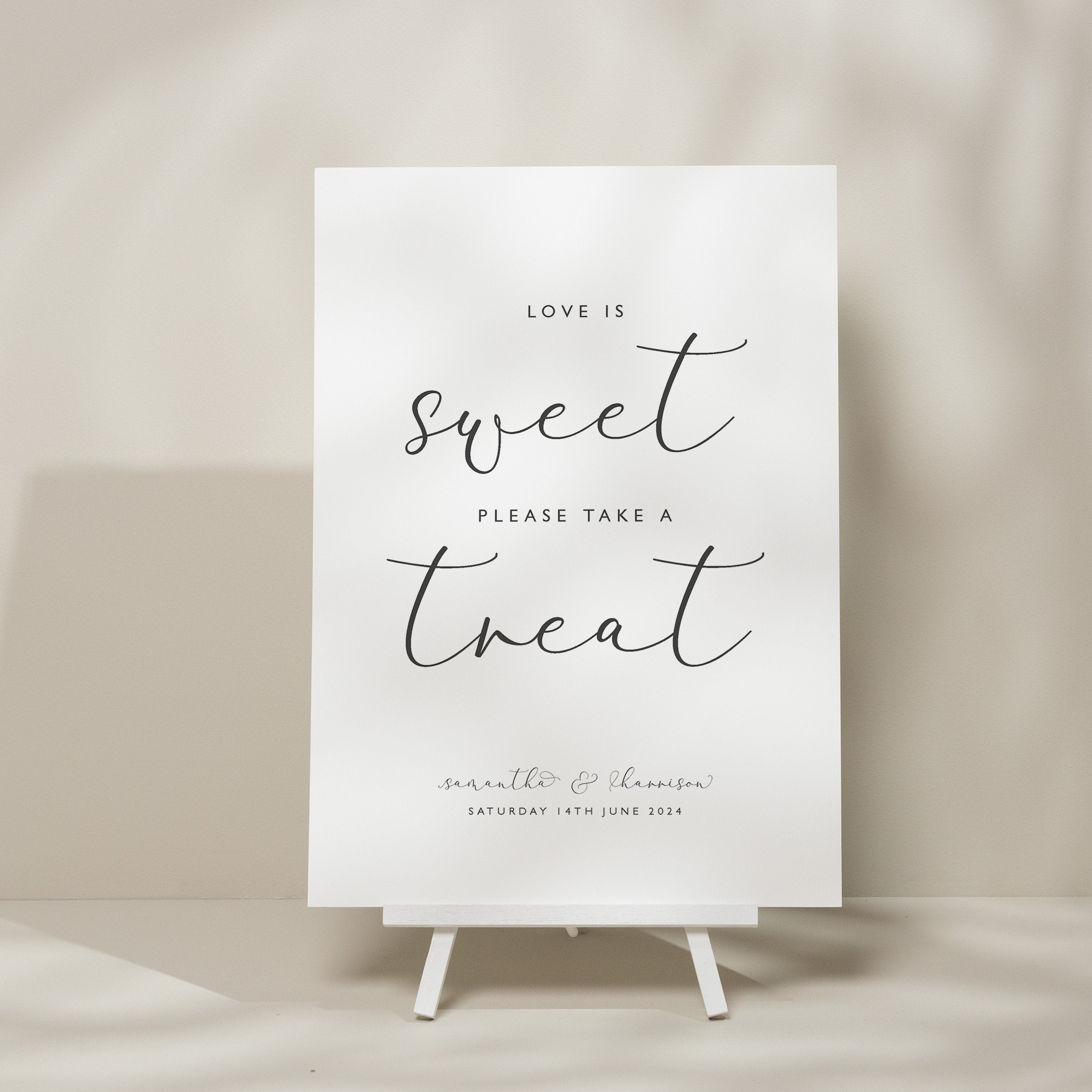 Calligraphy Wedding Sweet Station Sign 'Samantha'