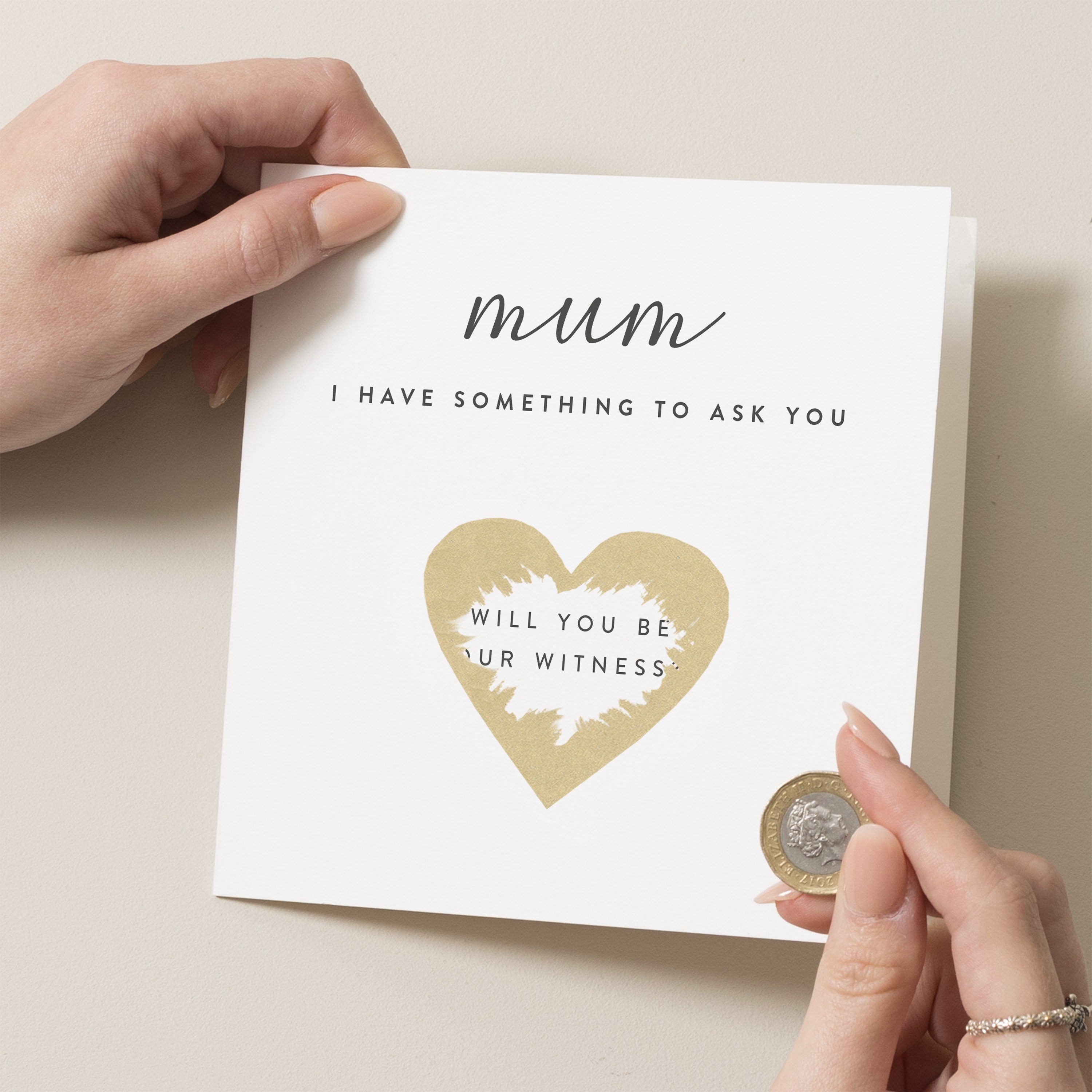 Personalised Witness Proposal Scratch Card