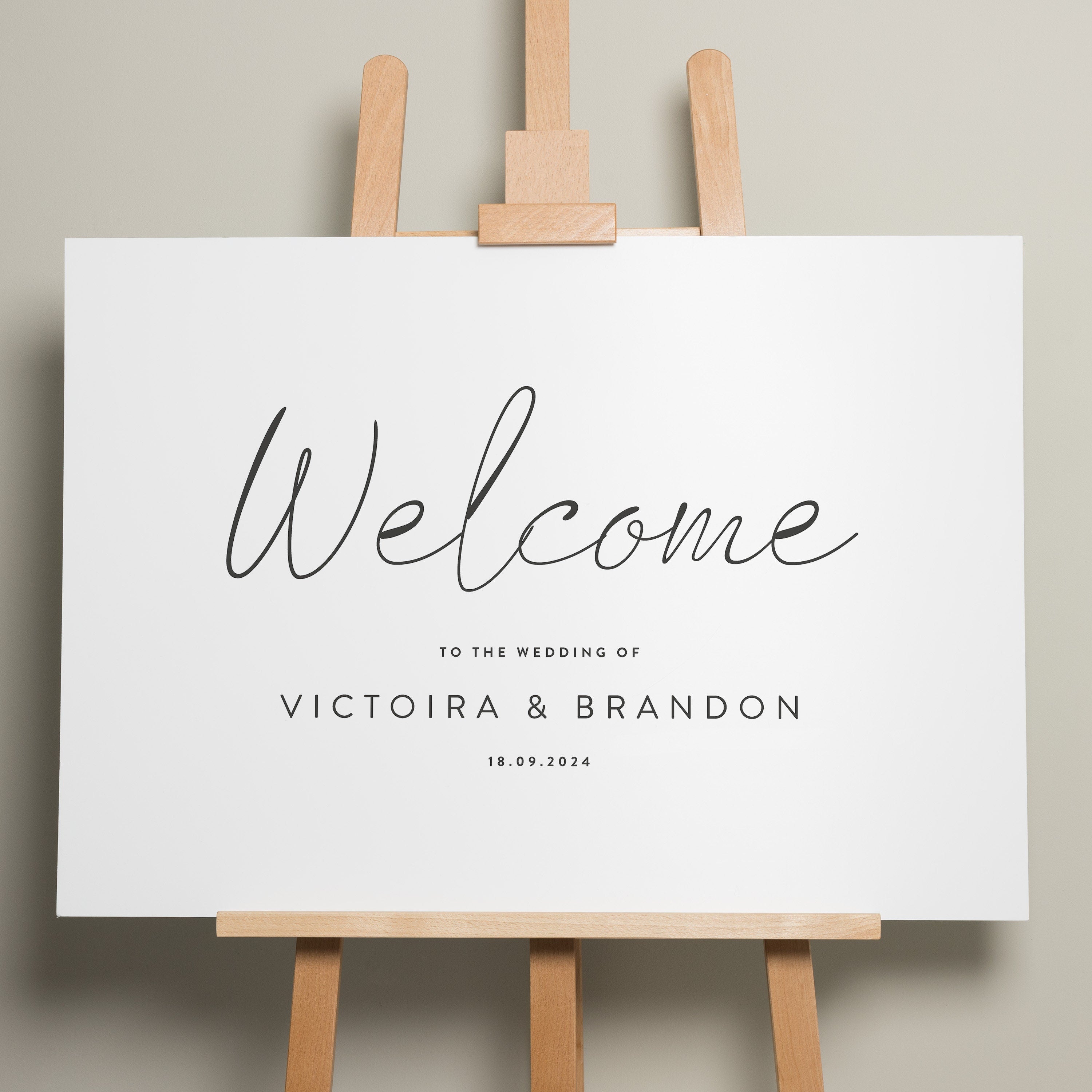Simple Wedding Ceremony Sign 'Victoria'