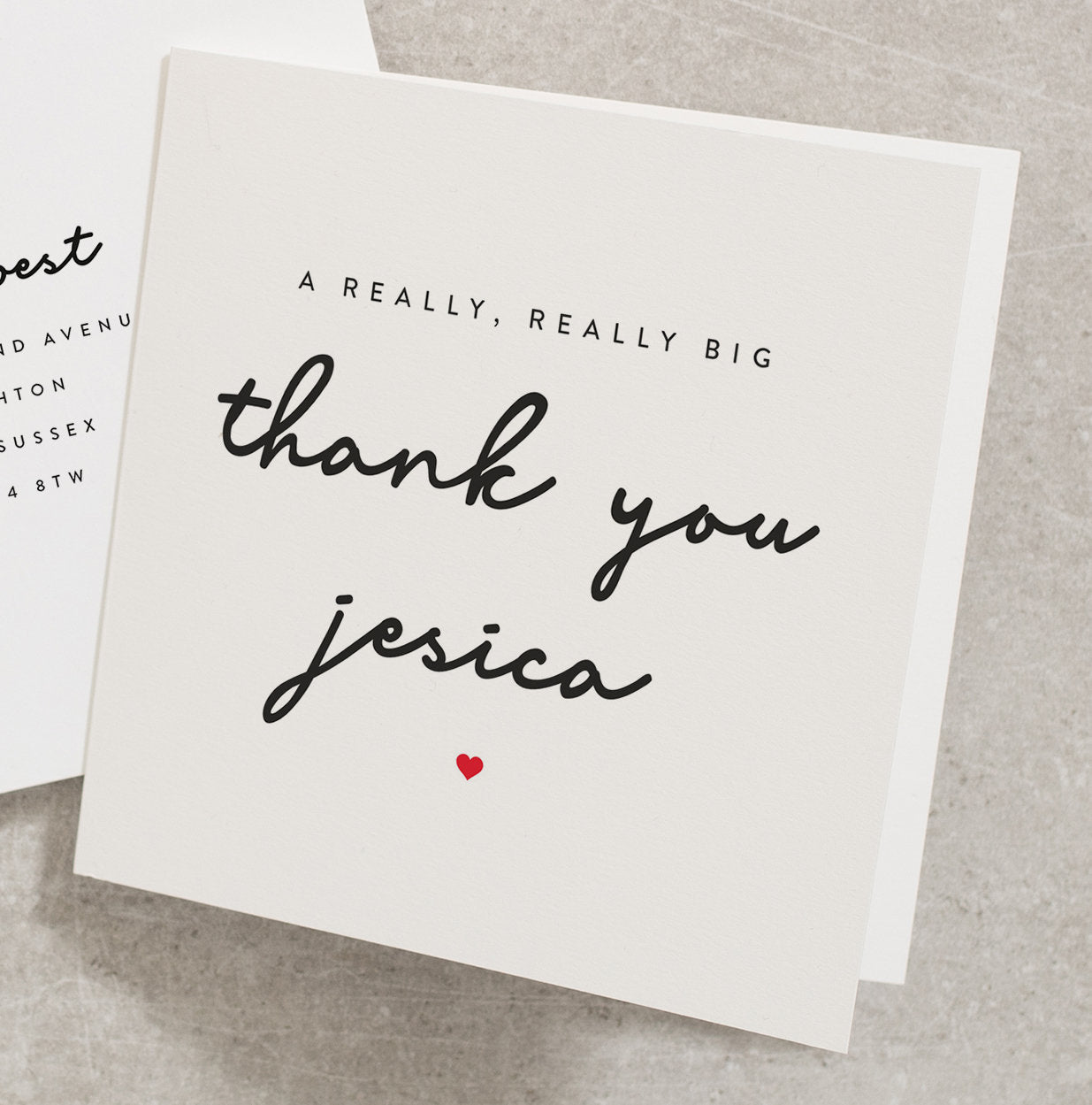 Personalised Big Thank You Card For Best Friend