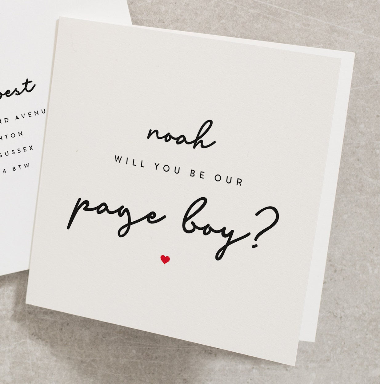 Personalised Will You Be Our Page Boy Card