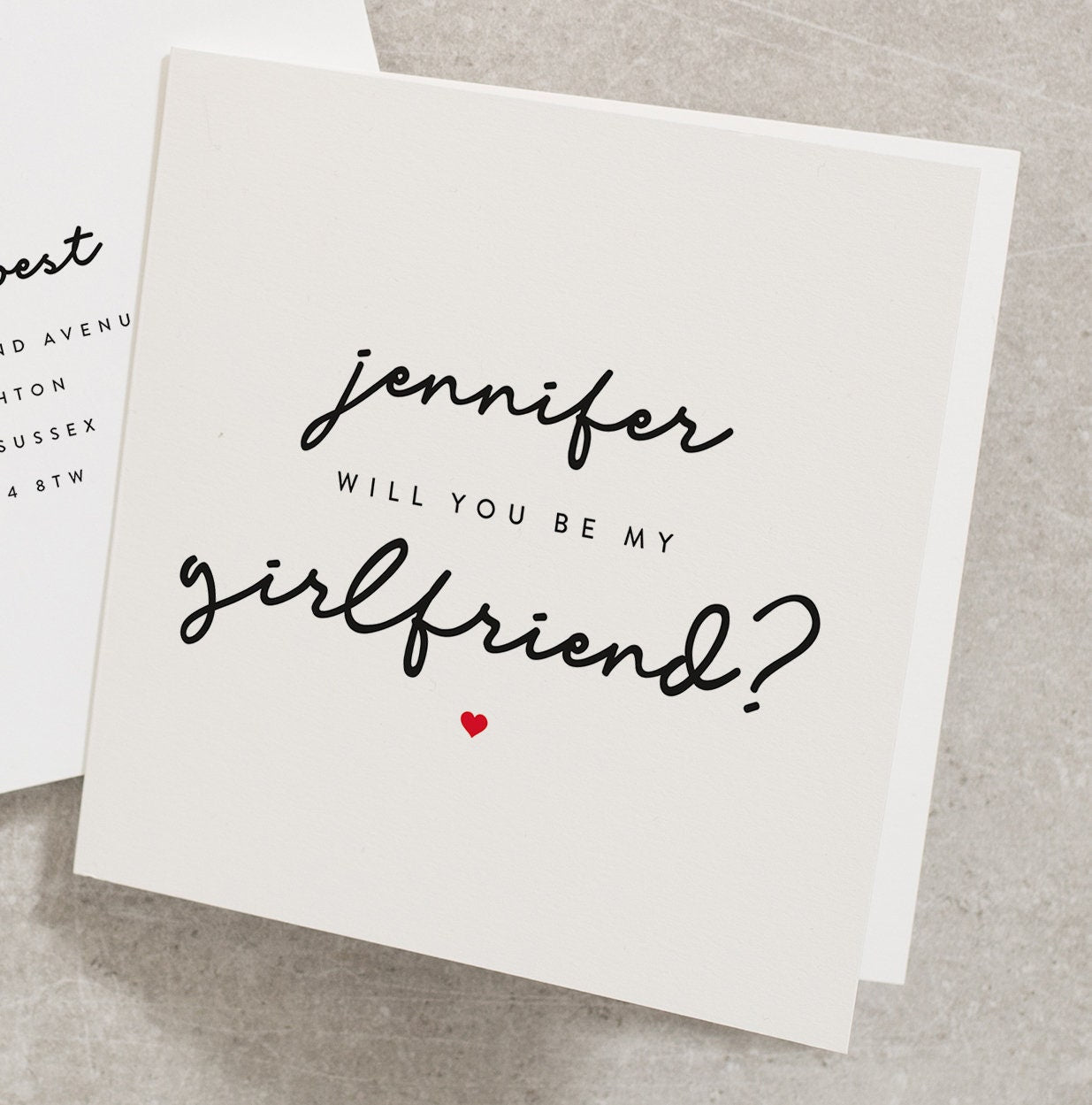 Personalised Will You Be My Girlfriend Card